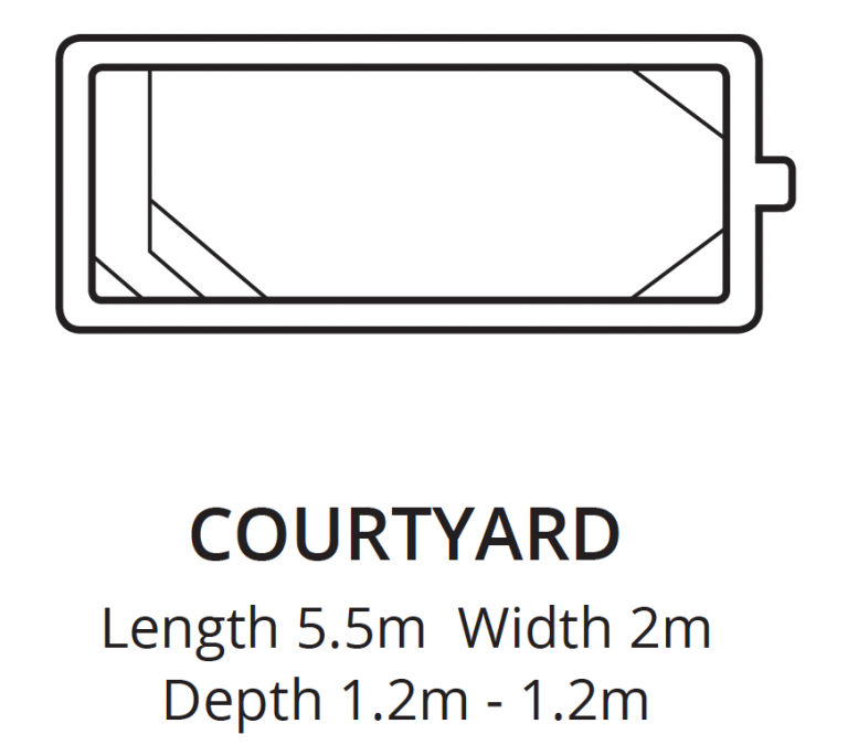 Courtyard 5m Fibreglass Swimming Pool